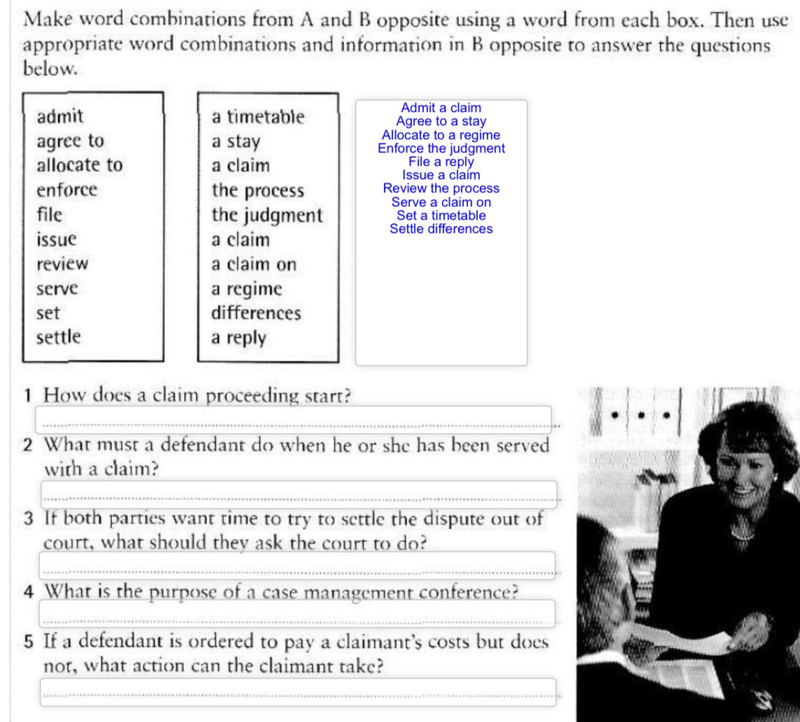 Make word combinations from A and B opposite | StudyX