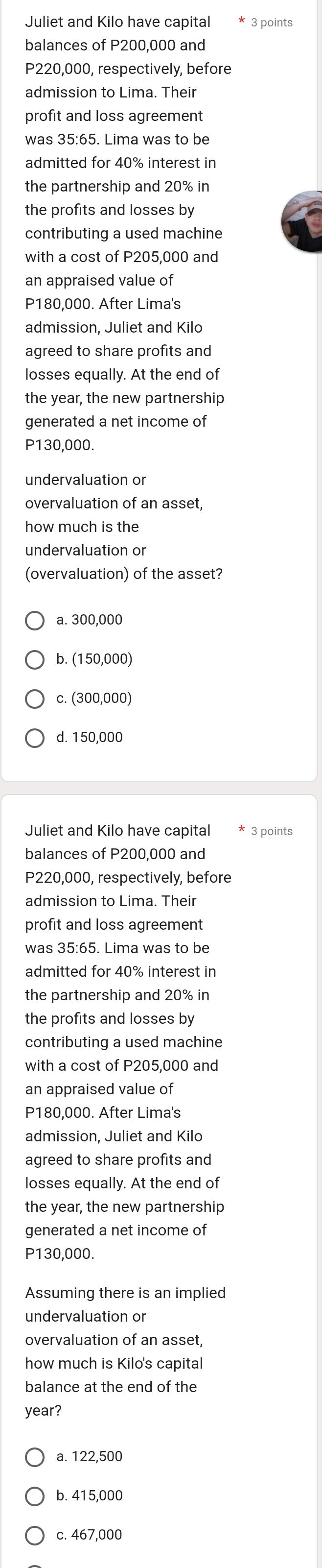 Juliet and Kilo have capital balances of | StudyX