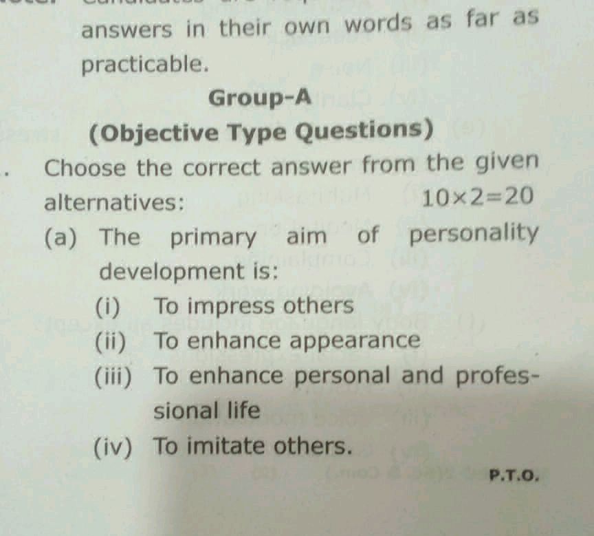 Choose the correct answer from the given | StudyX