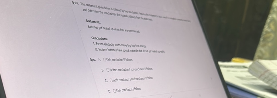 Q03. The statement given below is followed | StudyX