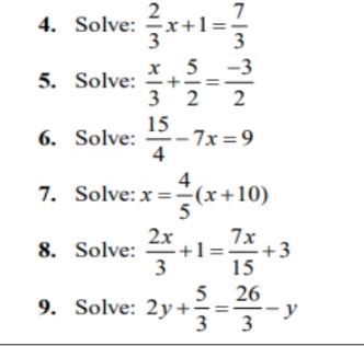 4. Solve: $ {2}{3}x + 1 = {7}{3}$ 5. | StudyX