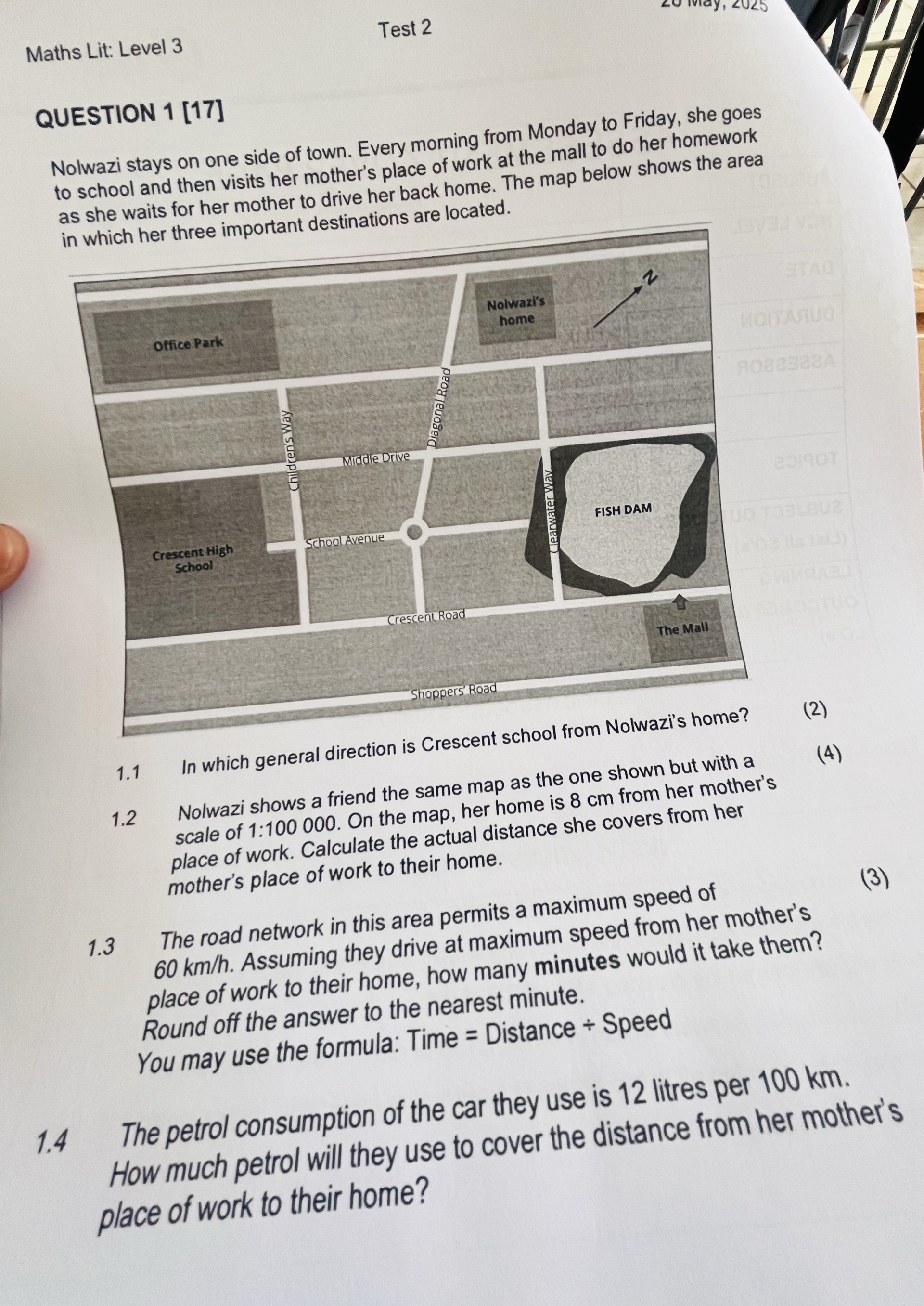 QUESTION 1 [17] Nolwazi stays on one side | StudyX