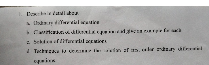1. Describe in detail about a. Ordinary | StudyX