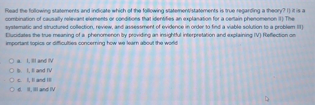 Read the following statements and indicate | StudyX