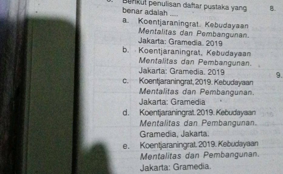 Berikut penulisan daftar pustaka yang benar | StudyX
