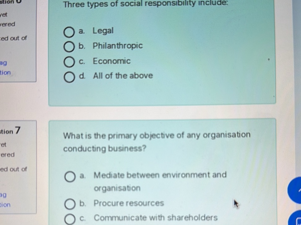 Three types of social responsibility | StudyX