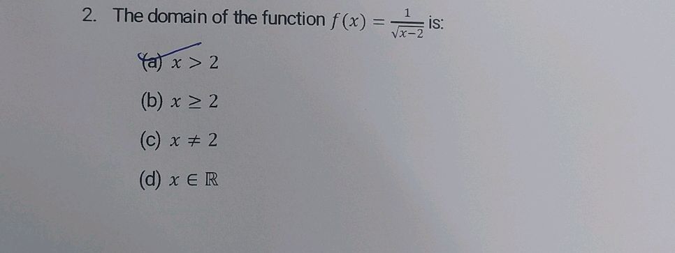 2. The domain of the function $f(x) = {1}{ | StudyX