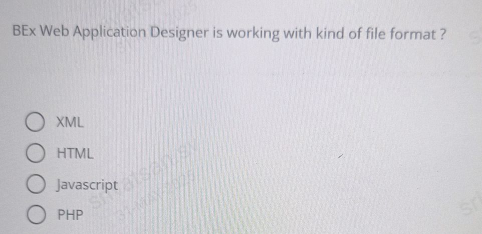 BEx Web Application Designer is working with | StudyX