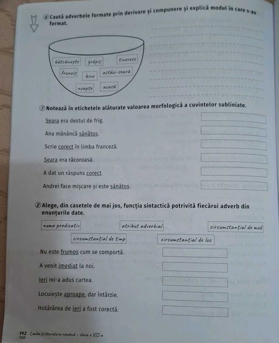 ⑥ Caută adverbele formate prin derivare și | StudyX