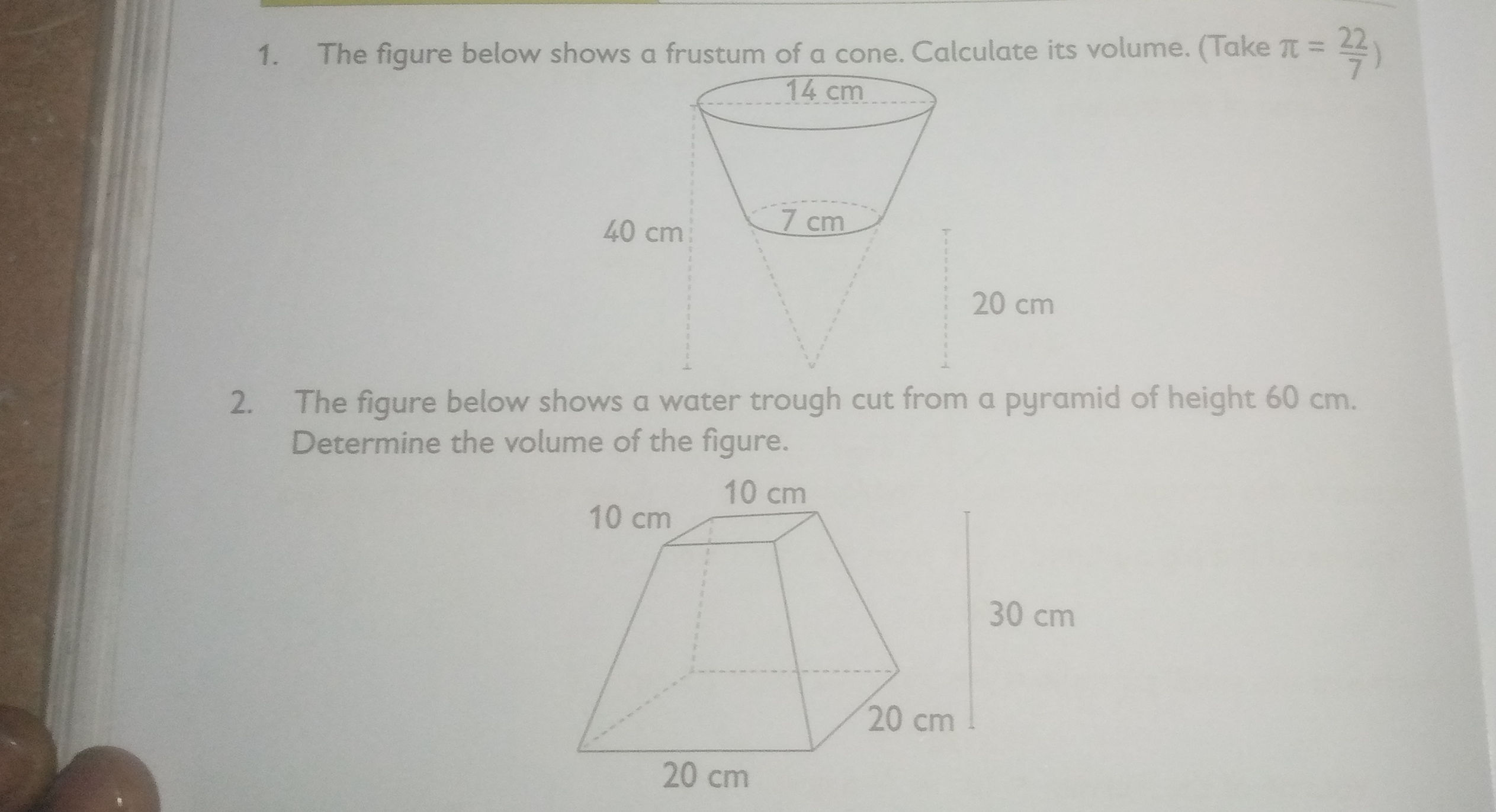 1. The figure below shows a frustum of a | StudyX