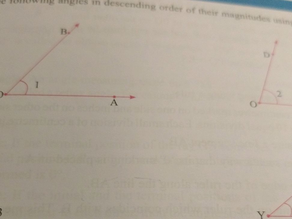 Determine the following angles in descending | StudyX
