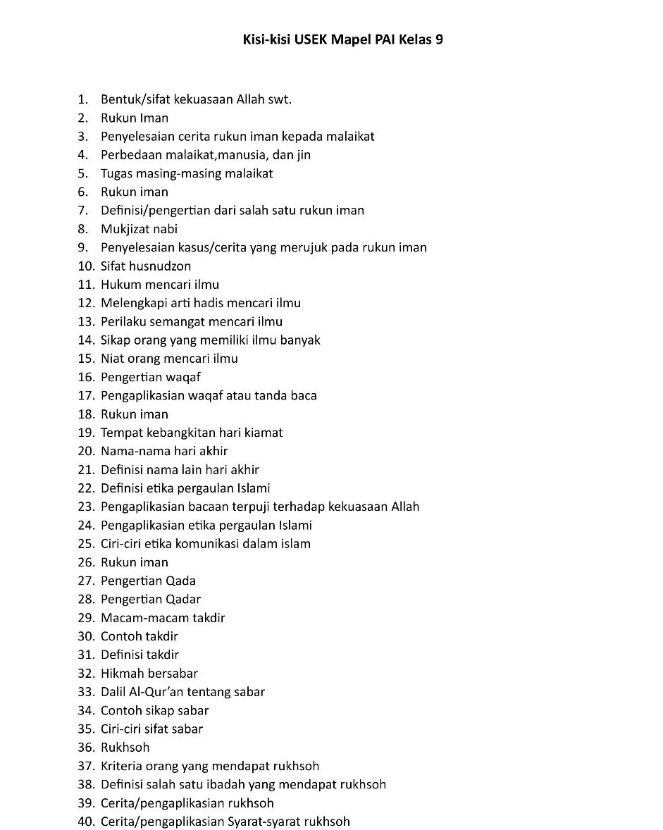 1. Bentuk/sifat kekuasaan Allah swt. 2. | StudyX