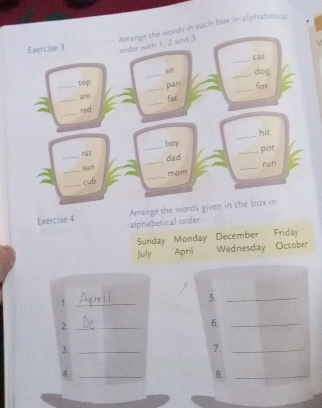 Exercise 3 Arrange the words in each box in | StudyX