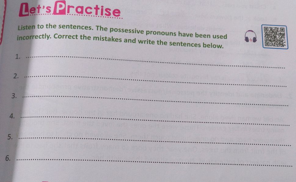 Listen to the sentences. The possessive | StudyX