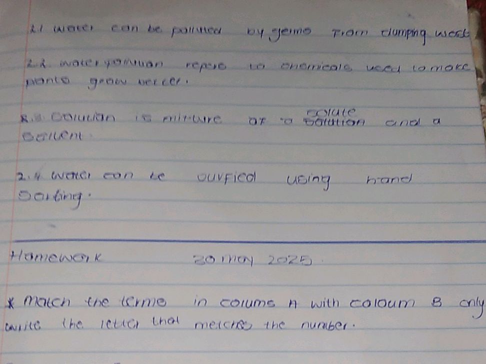 * Match the terms in columns A with column B | StudyX