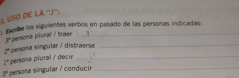 1. Escribo los siguientes verbos en pasado | StudyX
