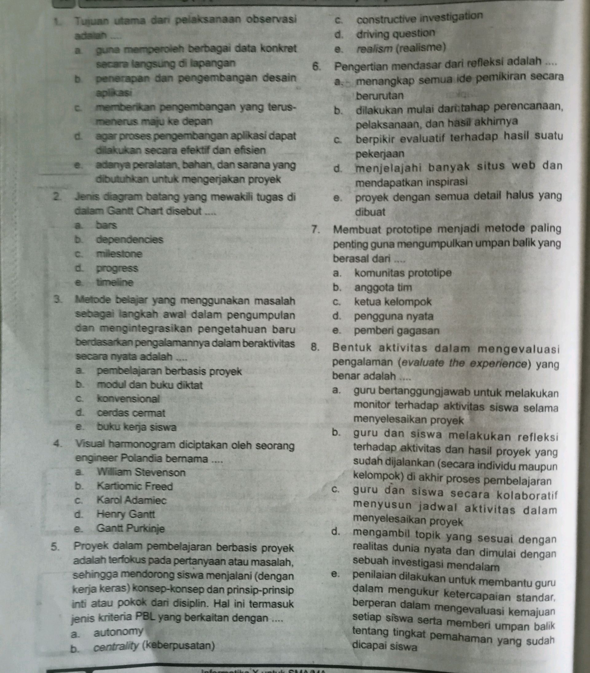 1. Tujuan utama dari pelaksanaan observasi | StudyX