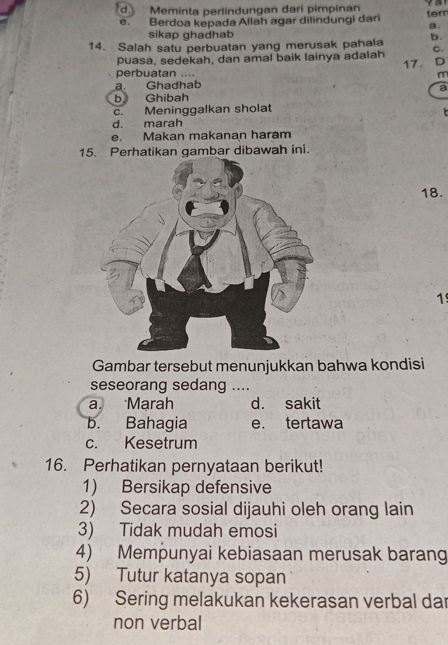 14. Salah satu perbuatan yang merusak pahala | StudyX