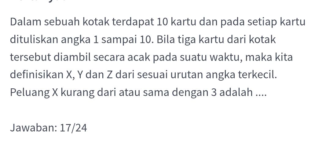 Dalam sebuah kotak terdapat 10 kartu dan | StudyX