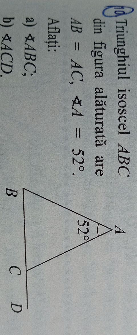 Triunghiul isoscel ABC din figura alăturată | StudyX