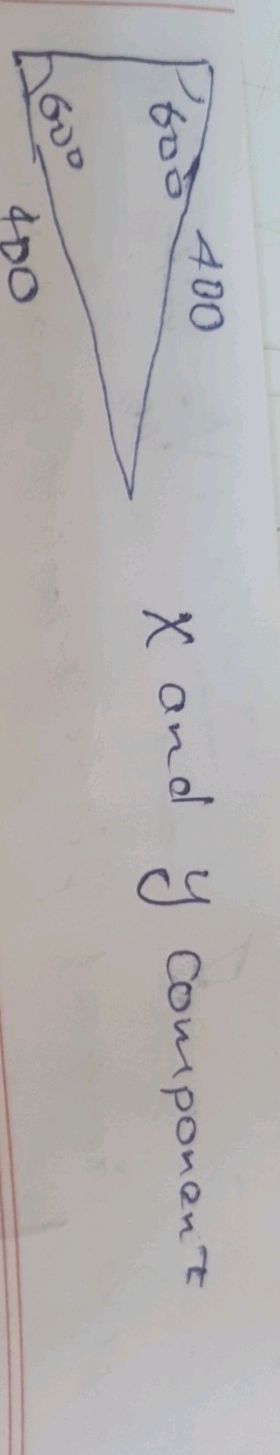 X and Y Component There is a triangle with | StudyX