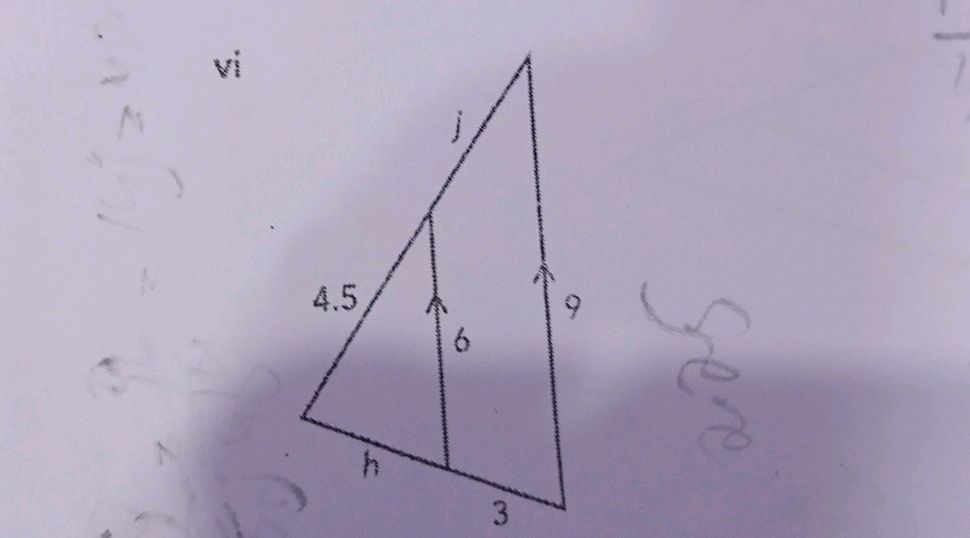 The image shows a triangle with some labeled | StudyX