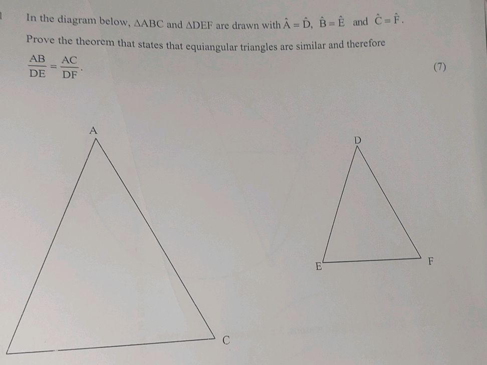 In the diagram below, $ ABC$ and $ DEF$ | StudyX