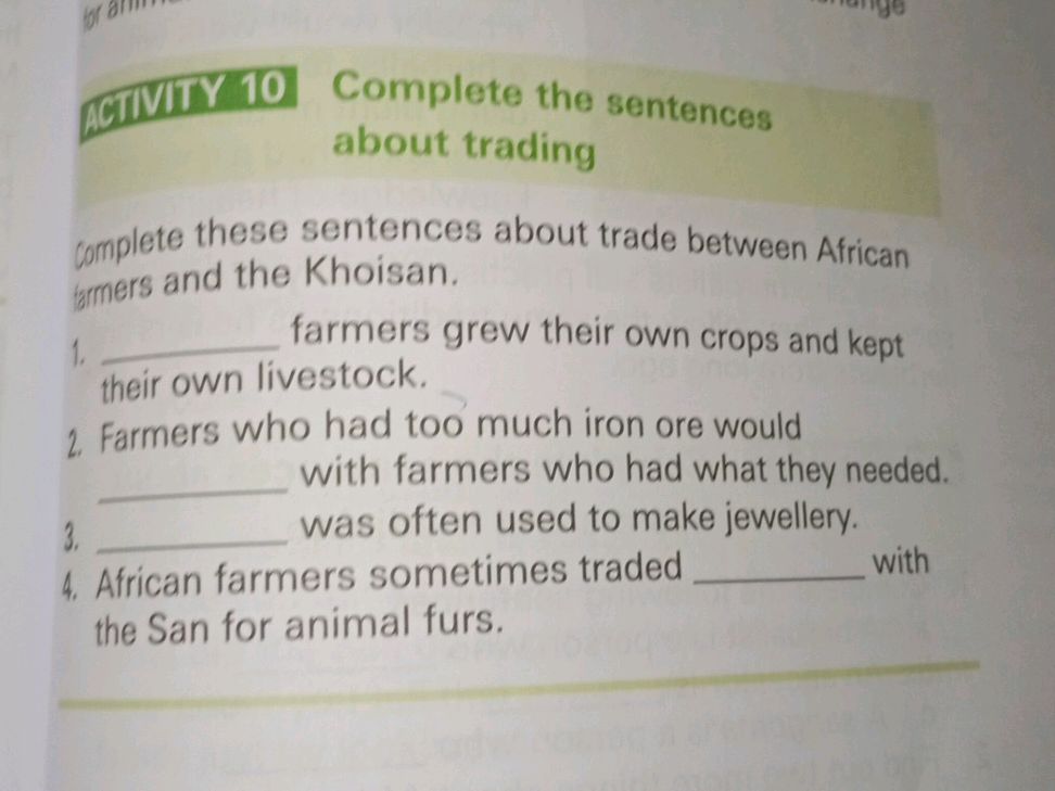 Complete these sentences about trade between | StudyX