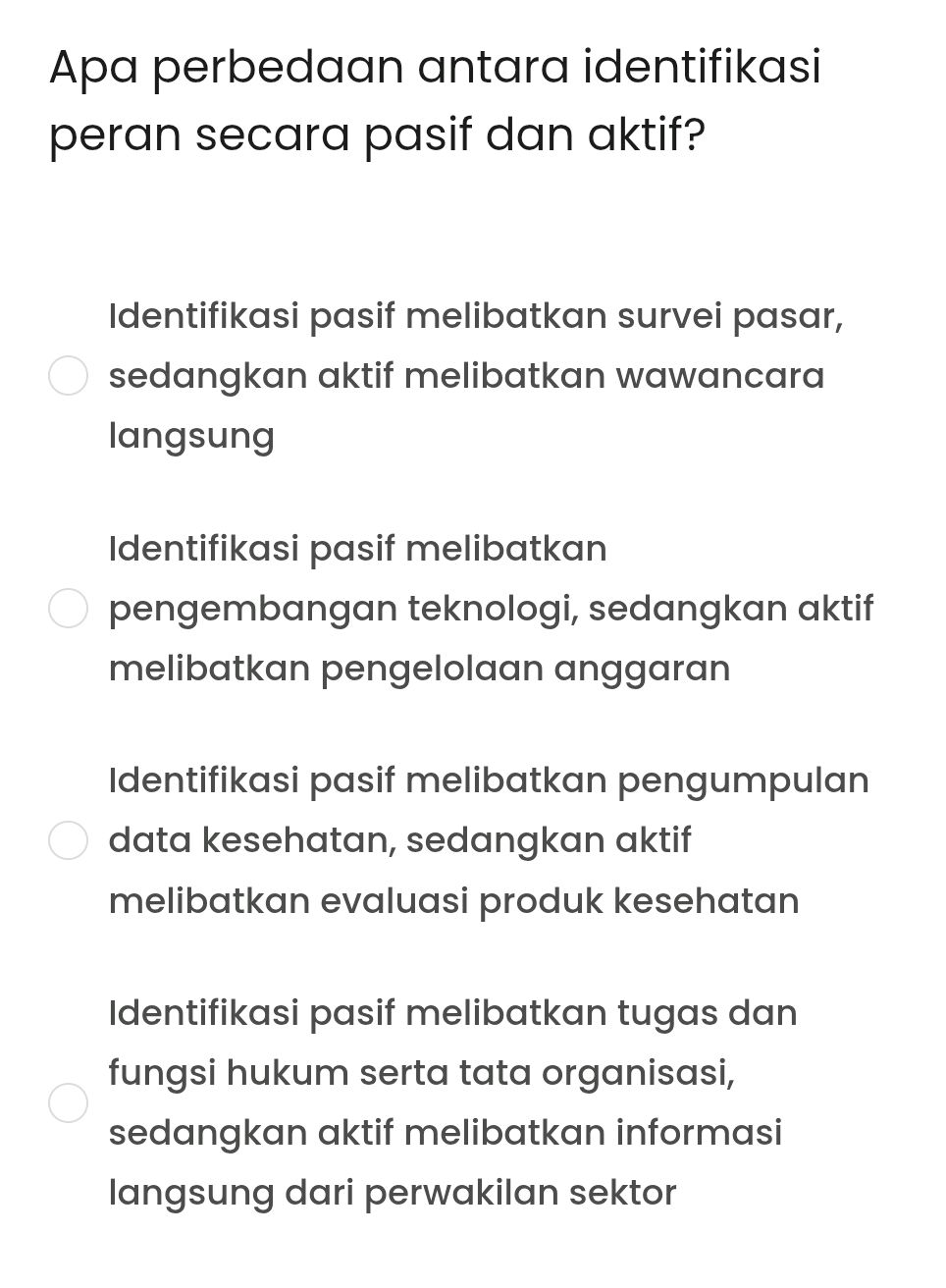 Apa perbedaan antara identifikasi peran | StudyX