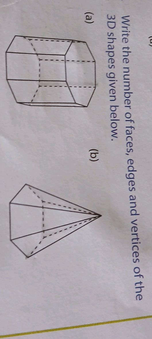 Write the number of faces, edges and | StudyX