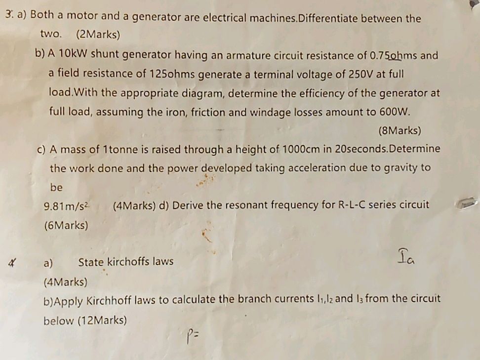 3. a) Both a motor and a generator are | StudyX