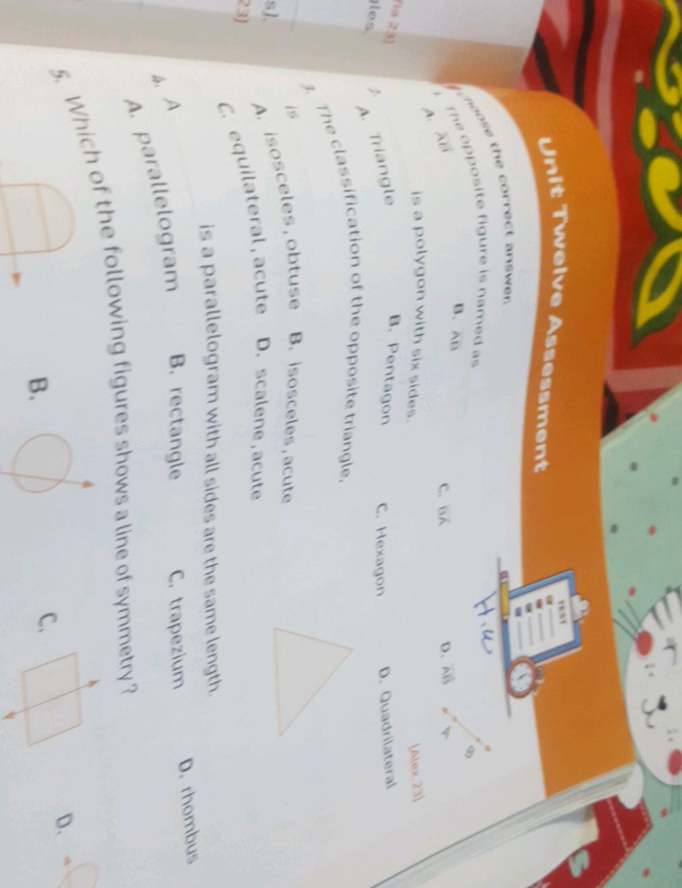 1. The opposite figure is named as A. AB | StudyX