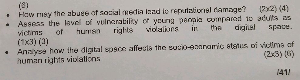 (6) How may the abuse of social media lead | StudyX