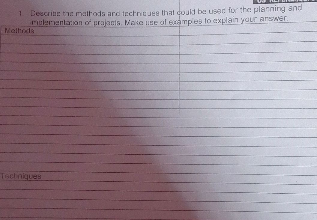 1. Describe the methods and techniques that | StudyX