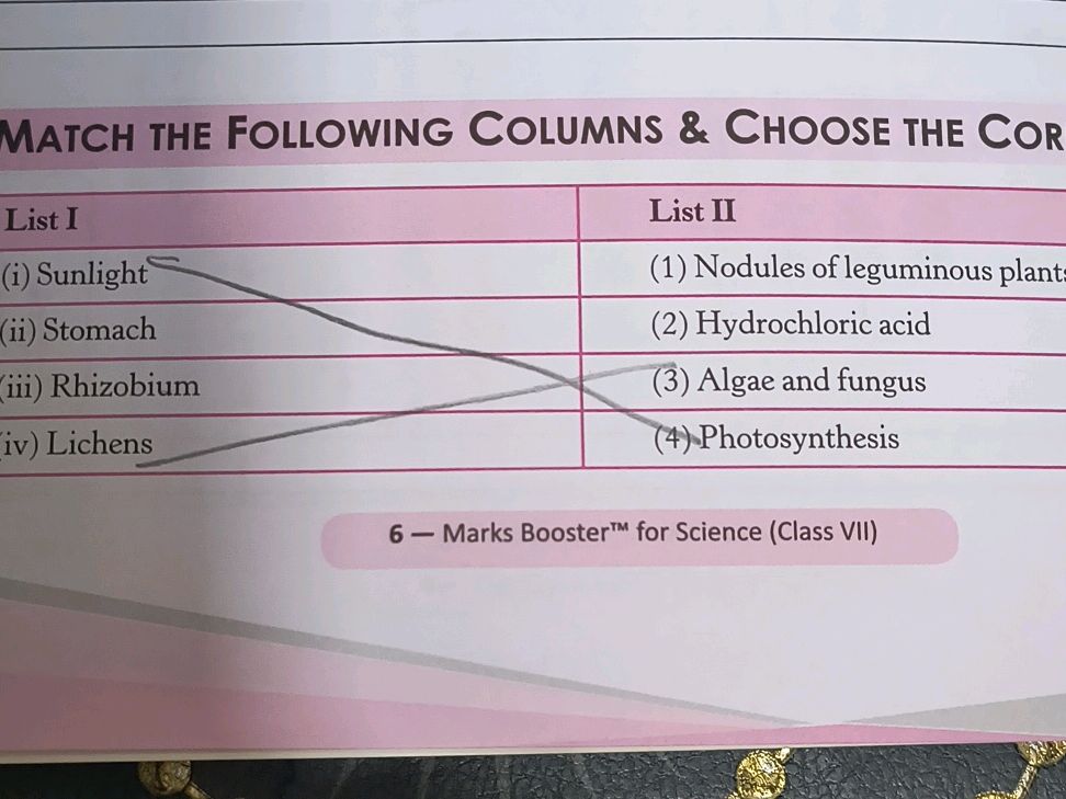 MATCH THE FOLLOWING COLUMNS CHOOSE THE COR | StudyX