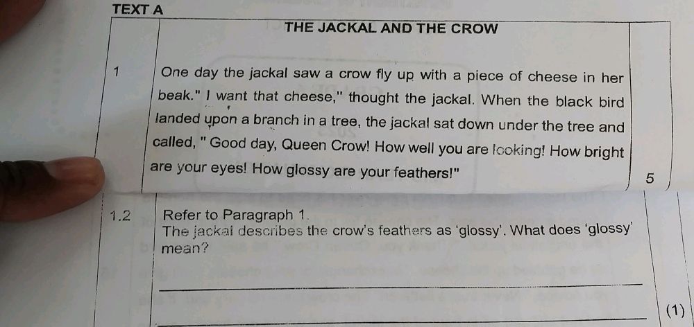 Refer to Paragraph 1. The jackal describes | StudyX