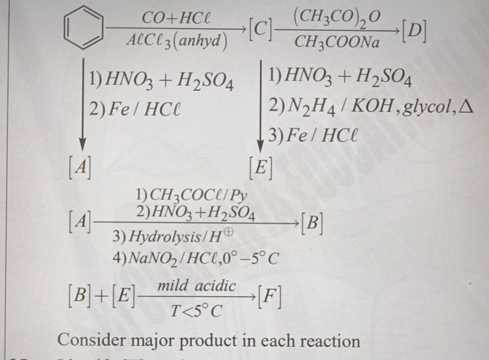 CO + HCl AlCl3(anhyd) -> [C] ->