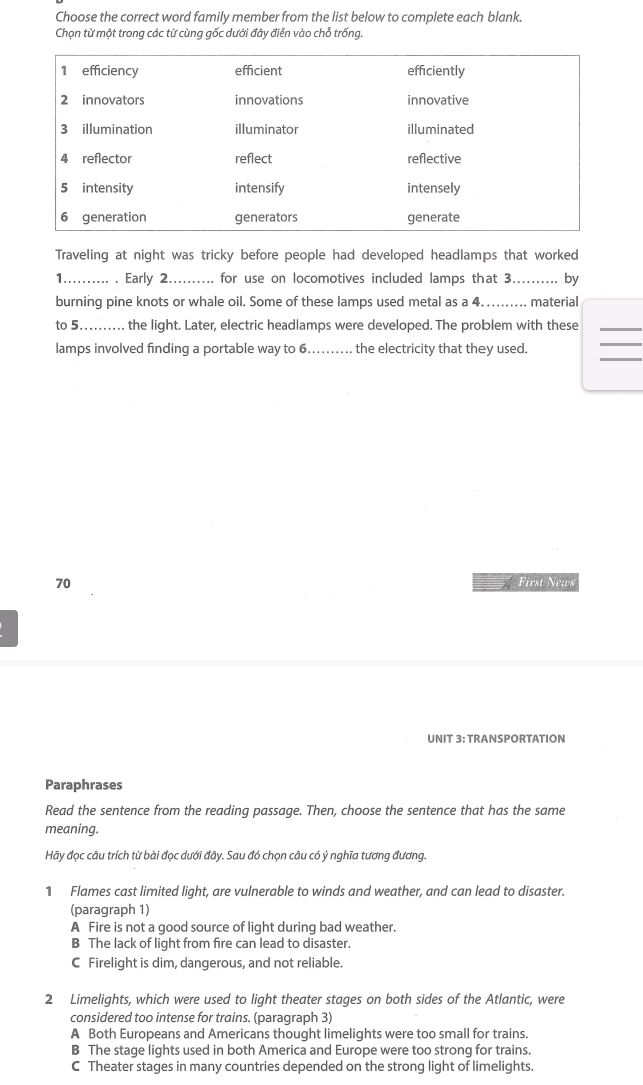 Choose the correct word family member from | StudyX
