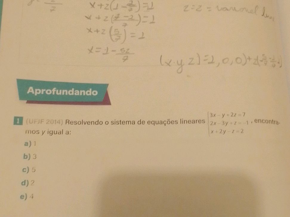Resolvendo o sistema de equações lineares, | StudyX