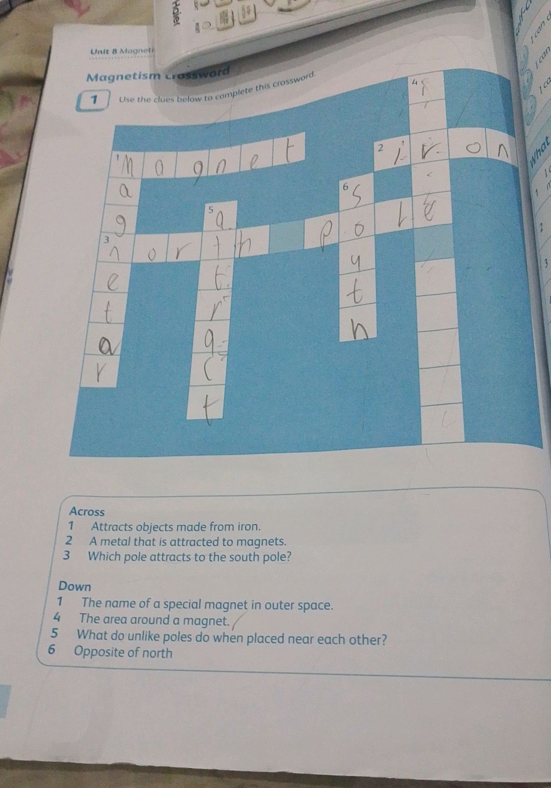 Magnetism crossword Use the clues below to | StudyX