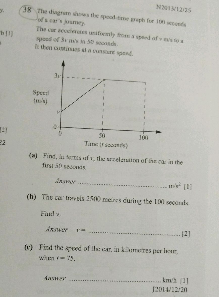 38 The diagram shows the speed-time graph | StudyX