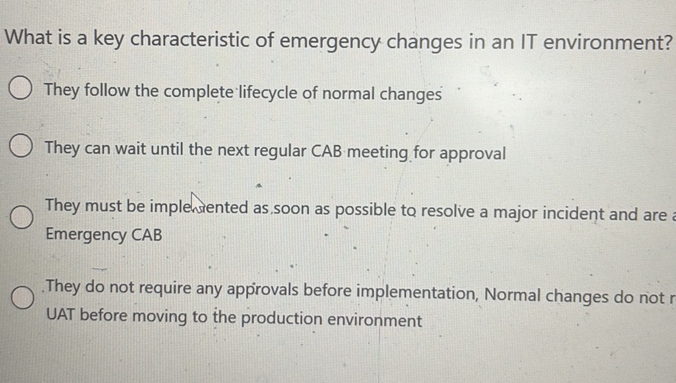 What is a key characteristic of emergency | StudyX