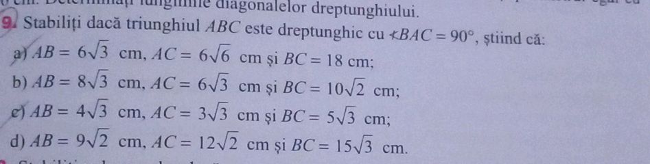 Stabiliți dacă triunghiul ABC este | StudyX