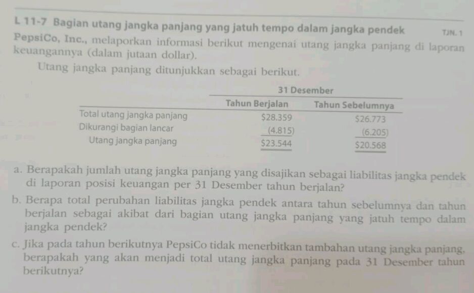 L 11-7 Bagian utang jangka panjang yang | StudyX