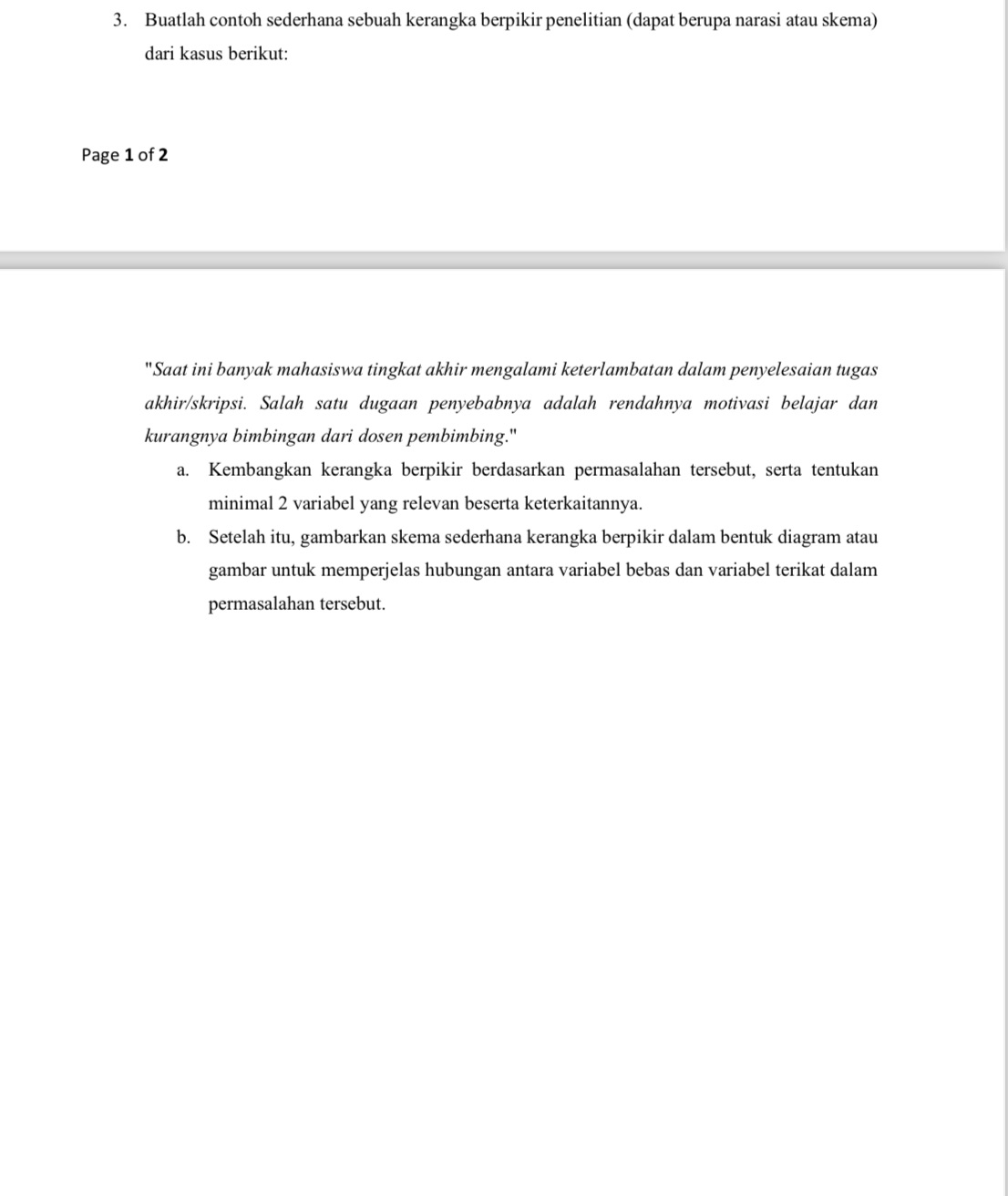 3. Buatlah contoh sederhana sebuah kerangka | StudyX