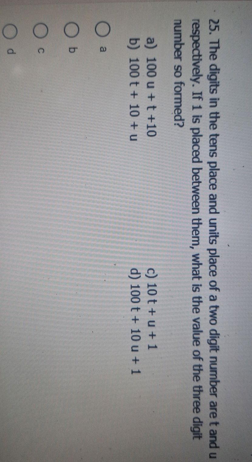 25. The digits in the tens place and units | StudyX