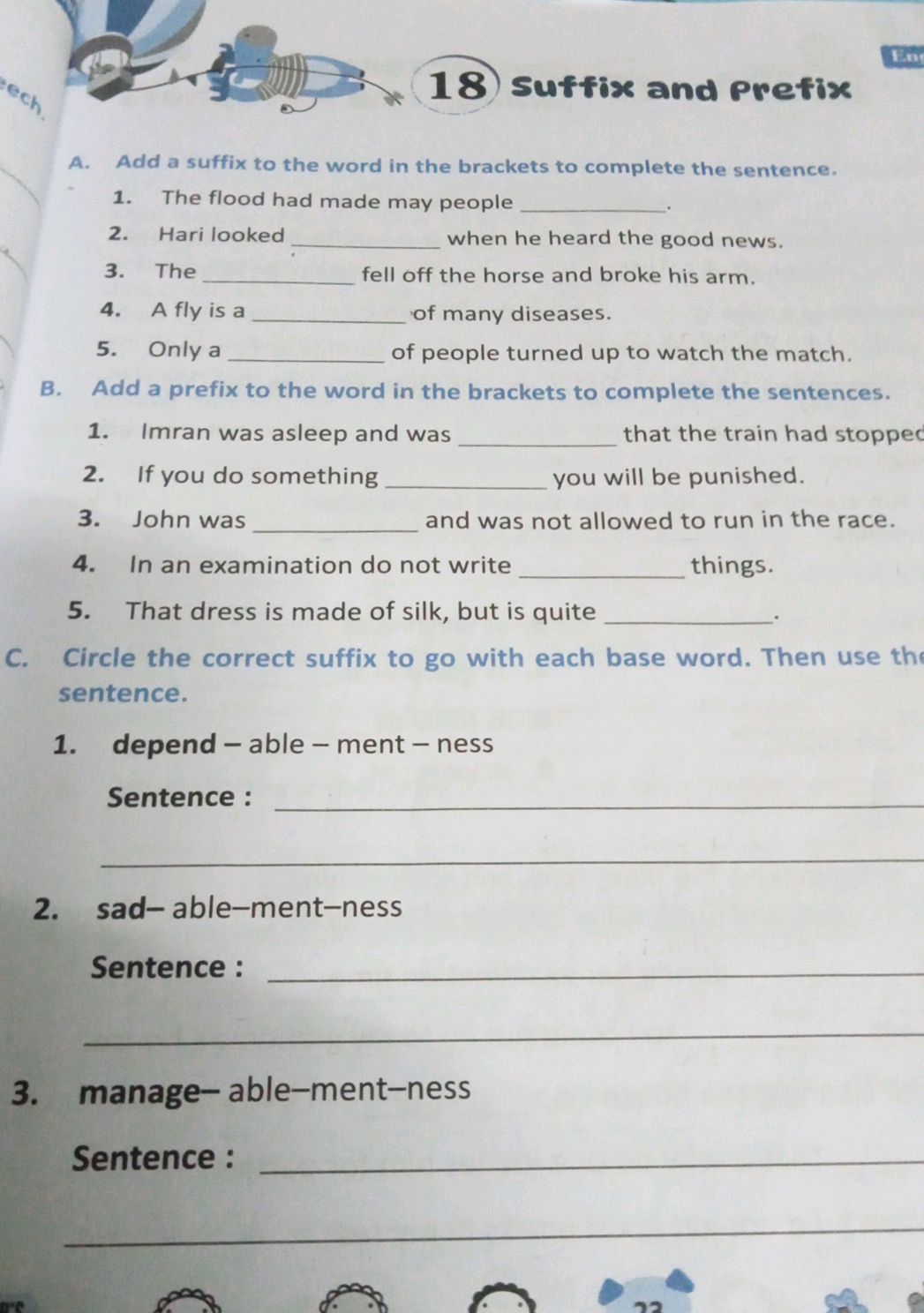 A. Add a suffix to the word in the brackets | StudyX