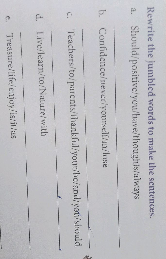 Rewrite the jumbled words to make the | StudyX