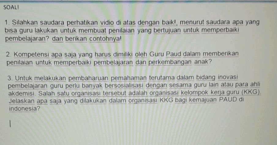 1. Silahkan saudara perhatikan vidio di atas | StudyX