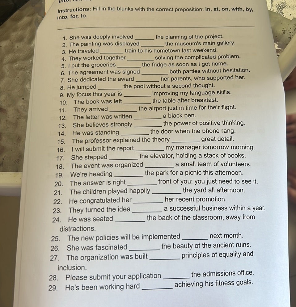 Instructions: Fill in the blanks with the | StudyX